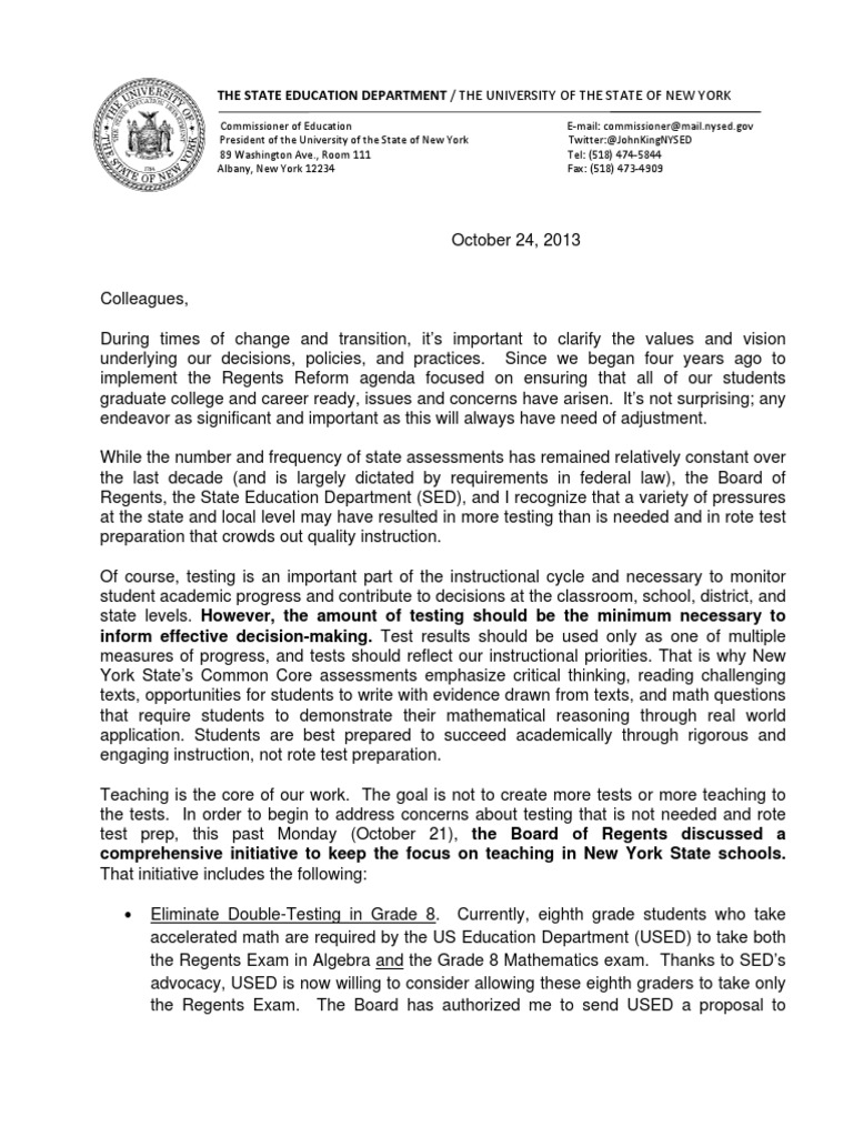 Assessment Letter To Supts-10!24!13 | PDF | Business