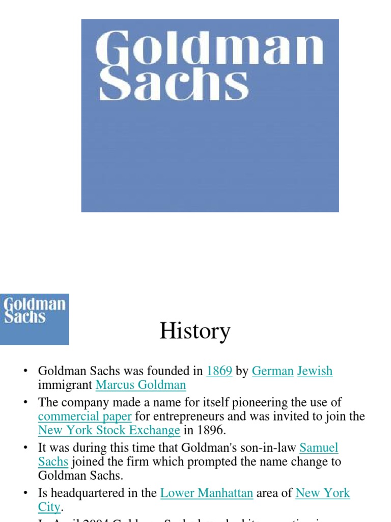 Goldman Sachs | PDF | Goldman Sachs | Securities (Finance)