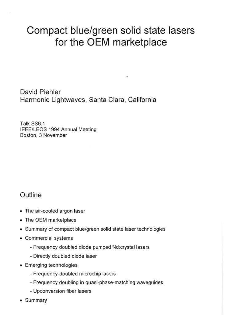 Upconversion Fiber Laser Ppts | PDF | Laser | Optical Fiber