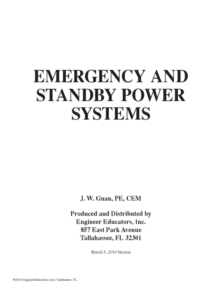 Emergency and Standby Power Systems | PDF