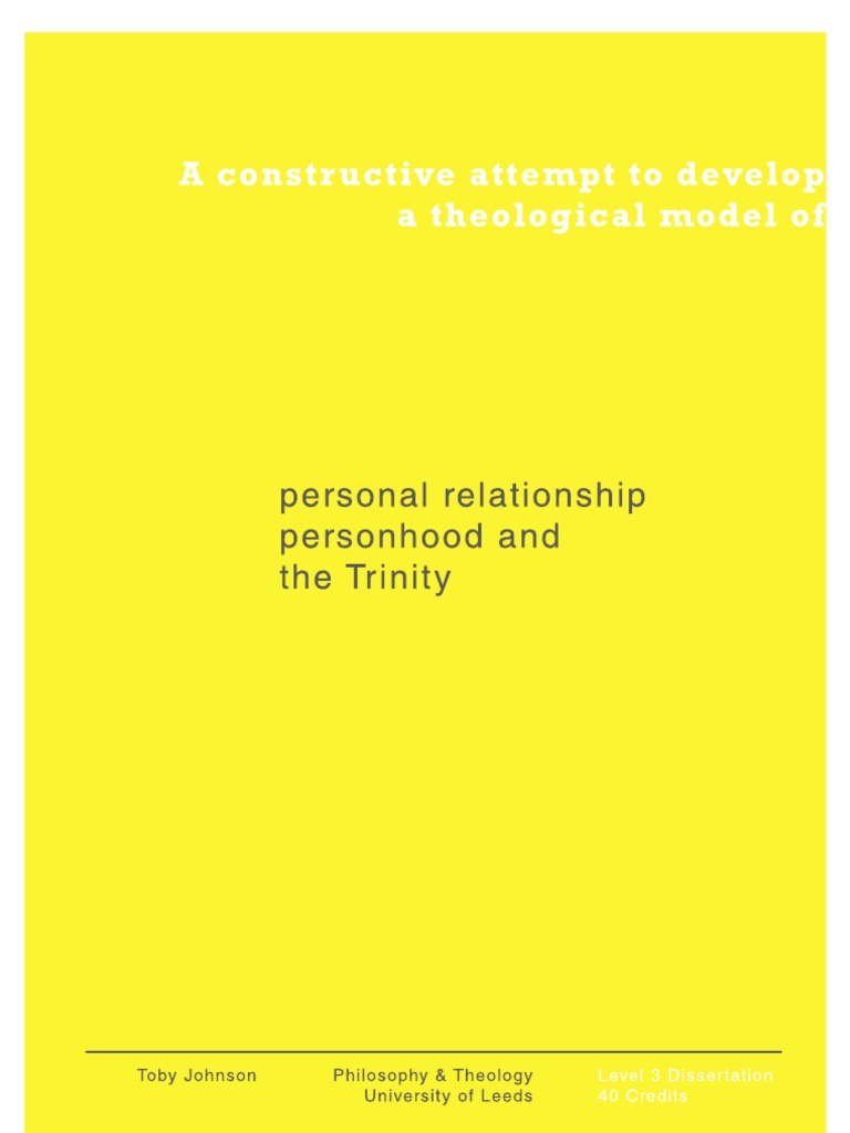 Personal Relationship, Personhood and The Trinity | PDF | Trinity | Reality