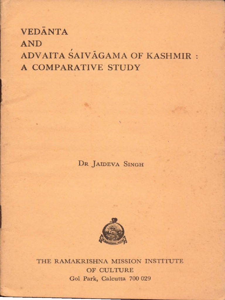 Vedanta and Advaita Saivagama A Comparative Study - Dr. Jaideva Singh ...