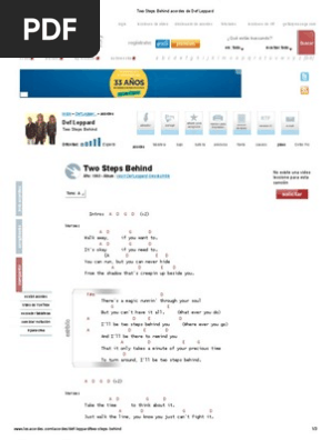 Two Steps Behind Guitar Chords