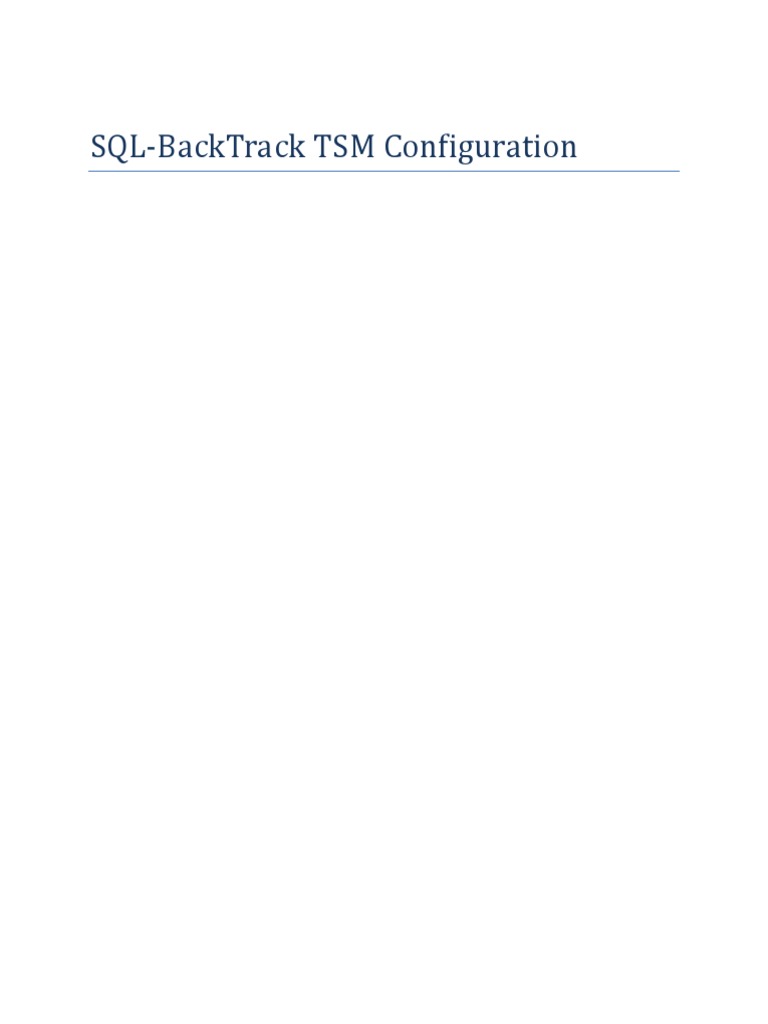 Sql Backtrack Tsm Configuration Pdf Oracle Database 64 Bit Computing 7863