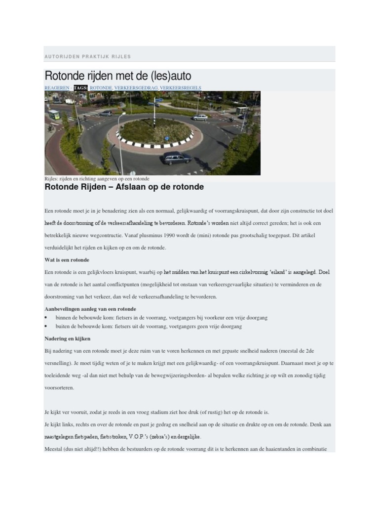 Autorijden Praktijk Rijles | PDF