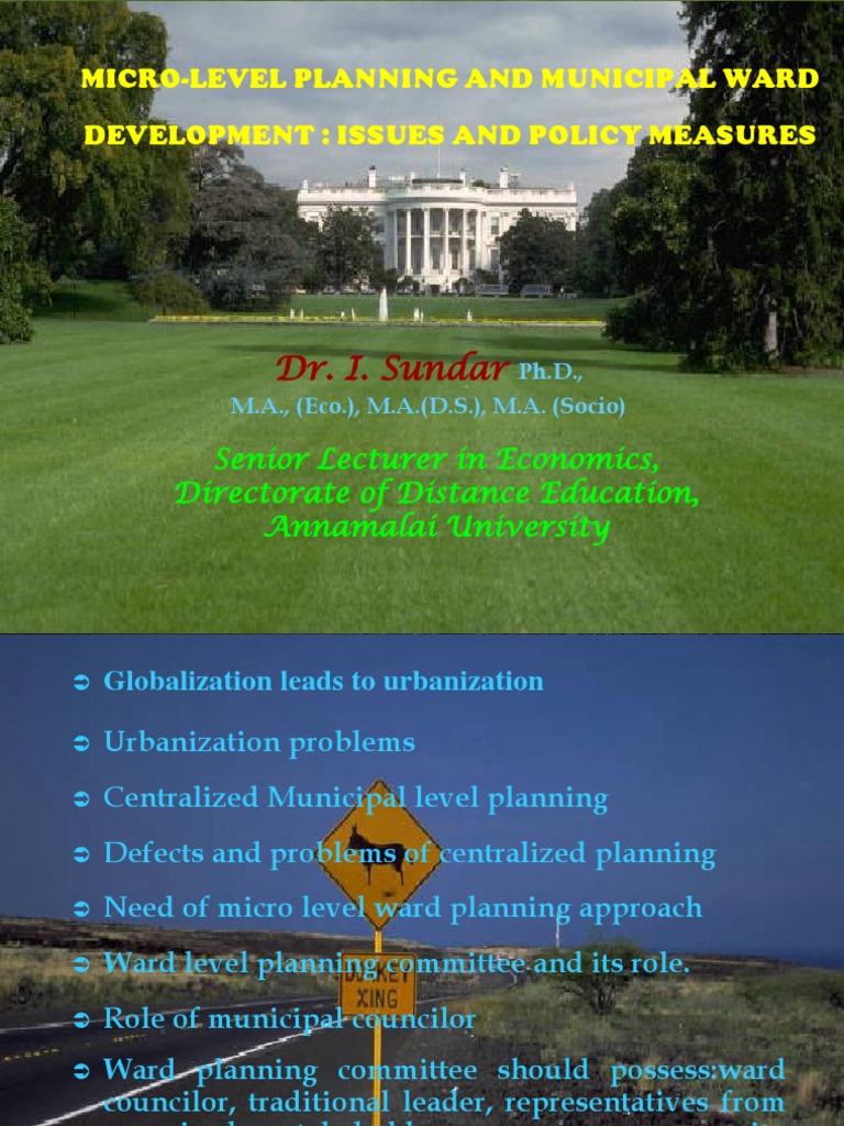 Micro-Level Planning Through Ward Development Committees: A Study of ...