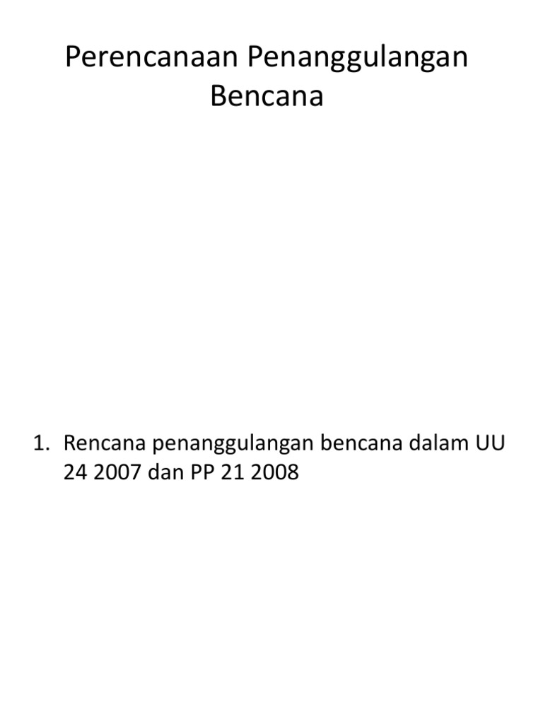 7 Perencanaan Penanggulangan Bencana | PDF