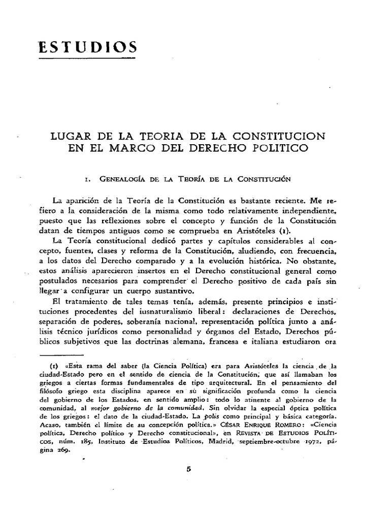 (Iv) Lugar de La Teoria de La Constitución - Pablo Lucas Verdú | PDF ...