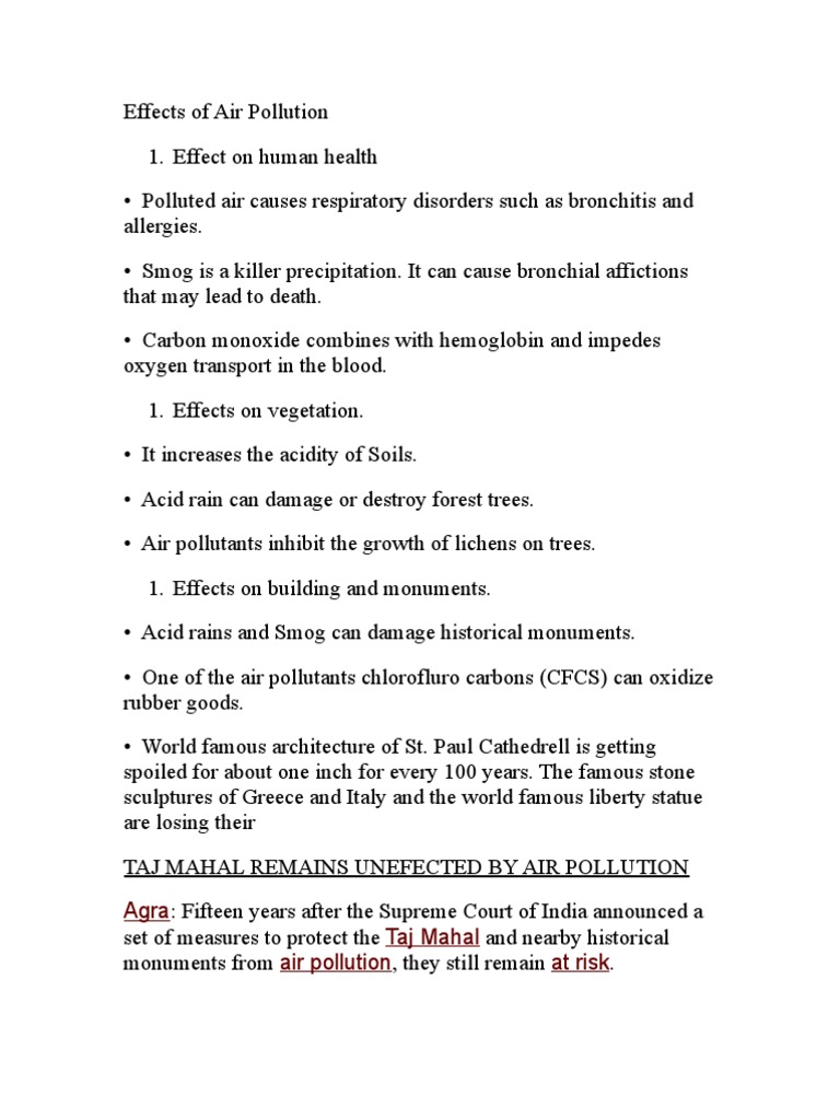 Air Pollution's Impact on Health and Heritage | PDF | Smog | Air Pollution