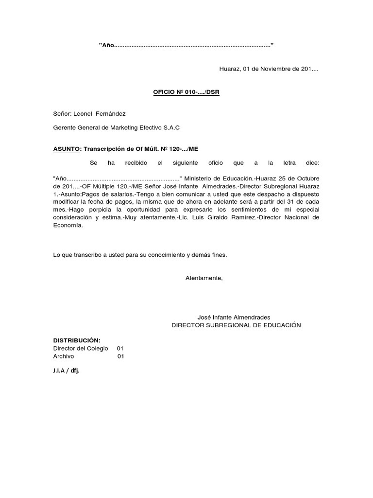 OFICIO DE TRANSCRIPCIÓN | PDF