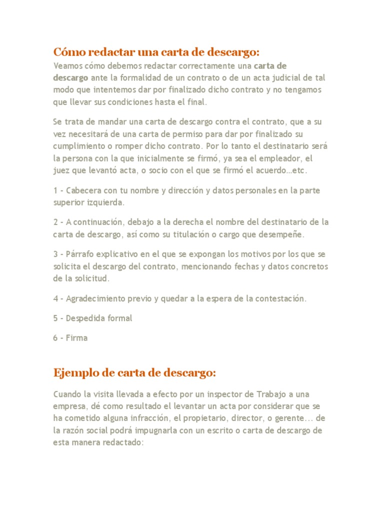 Cómo Redactar Una Carta de Descargo | PDF | Gobierno