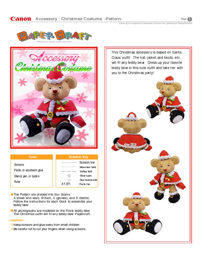 Accessory: Christmas Costume - Pattern-: Notation Key Tools | PDF ...