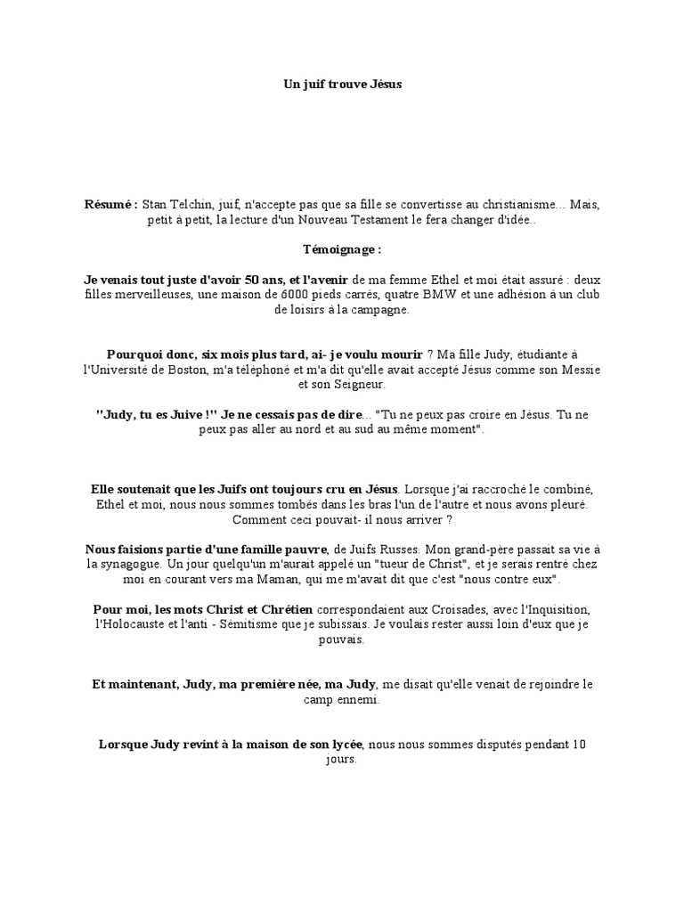 Conversion d'un Juif à Jésus | PDF | Juifs | Messie