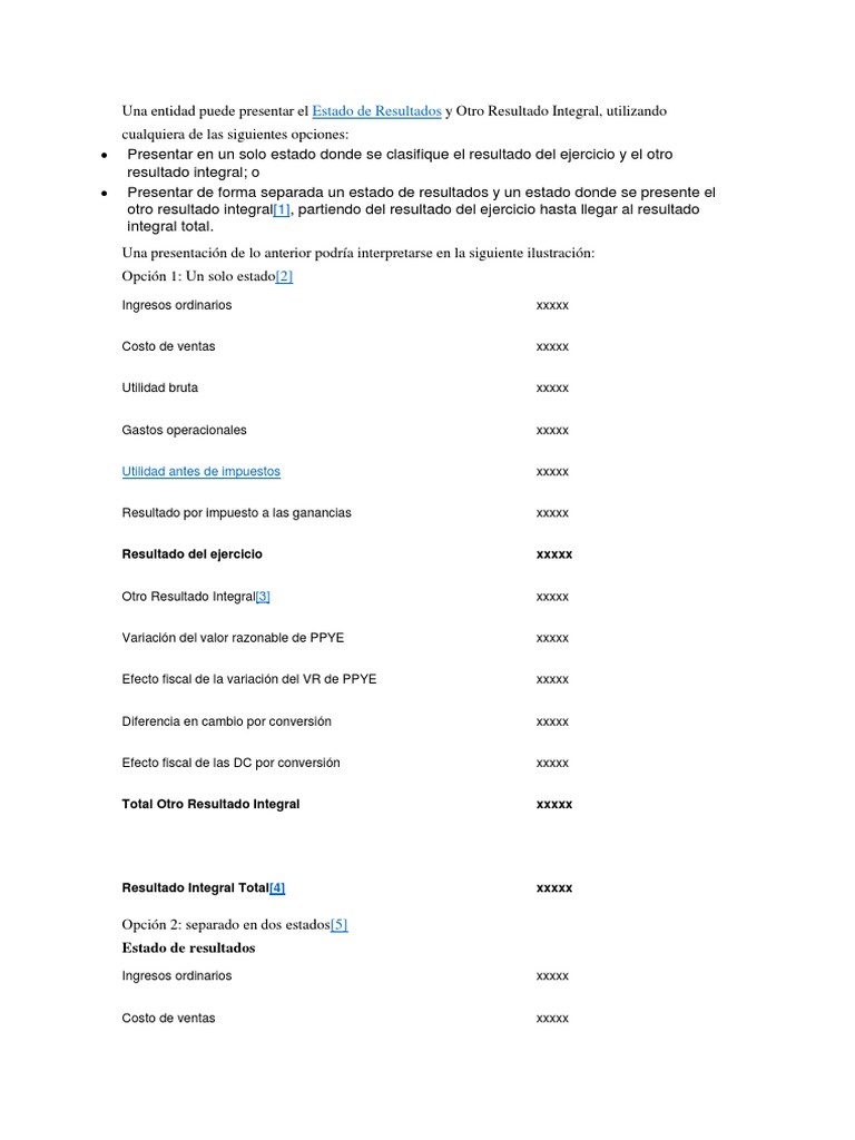 Estado de Resultado Integral