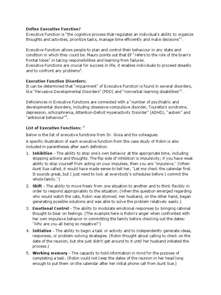 Executive Function PDF | PDF | Executive Functions | Impulsivity