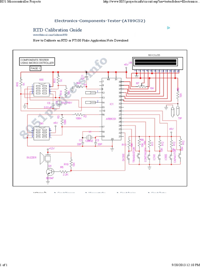 RTD Calibration Guide: Electronics-Components-Tester - (AT89C52) | PDF ...