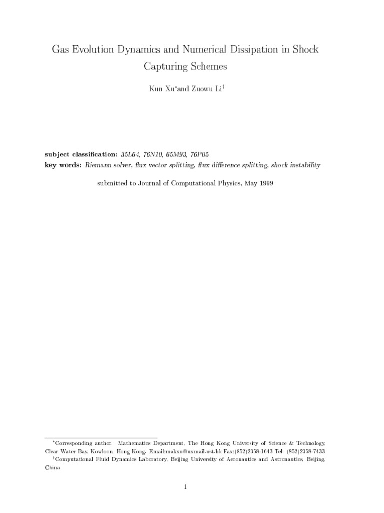 Gas Evolution Schemes | Download Free PDF | Boundary Layer | Navier ...