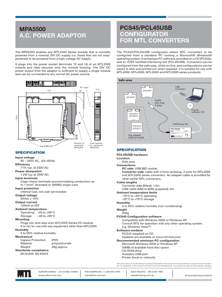 MTL4500-5500 Accs PDF | PDF | Electrical Connector | Alternating Current