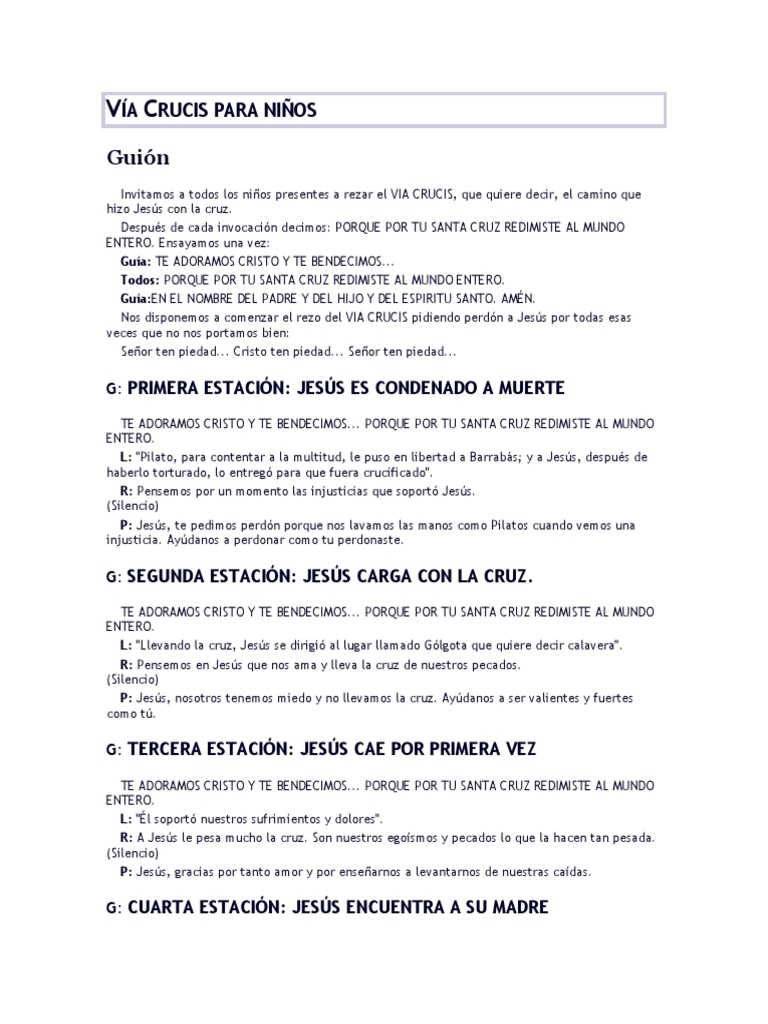 Vía Crucis para Niños | PDF | Estaciones de la Cruz | Cristo (título)