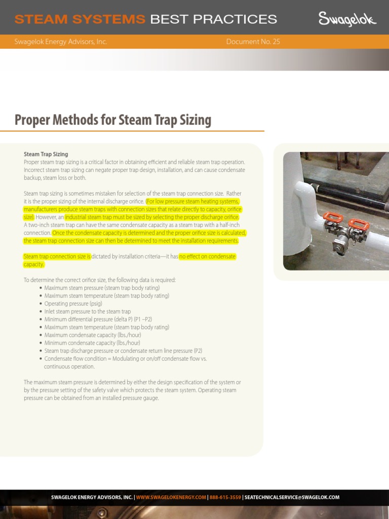 Steam Trap Sizing Best Practices | PDF