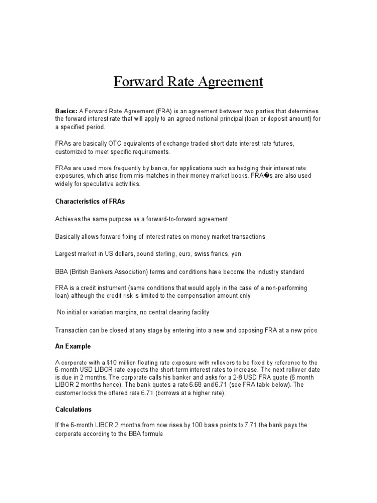 Forward Rate Agreement Calculation | PDF | Interest | Futures Contract