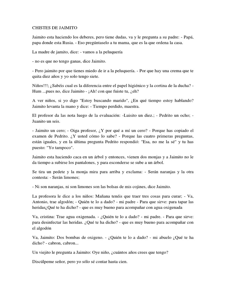 Chistes Graciosos de Jaimito | PDF