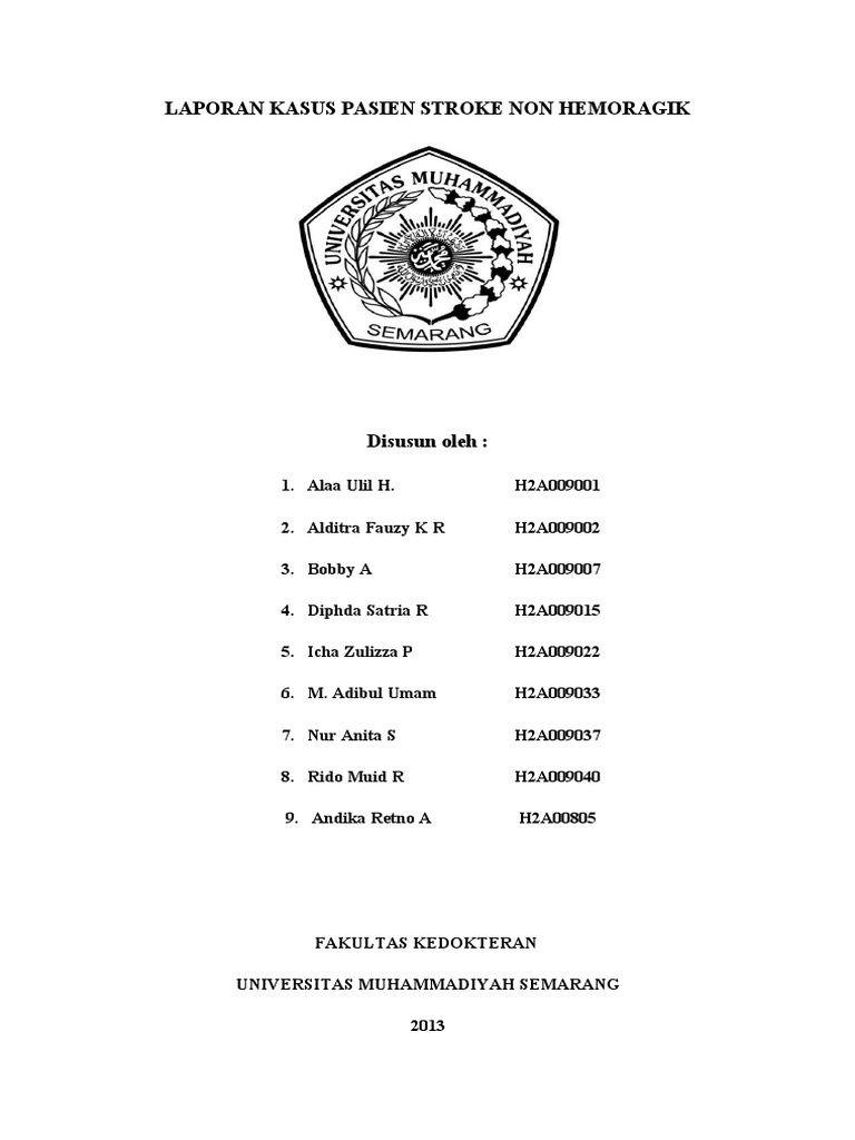 Laporan Kasus Stroke Non Hemoragik | PDF | Kesehatan Holistik | Sains & Matematika