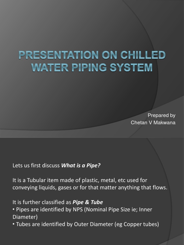 Chilled Water Piping System | PDF | Pipe (Fluid Conveyance) | Valve