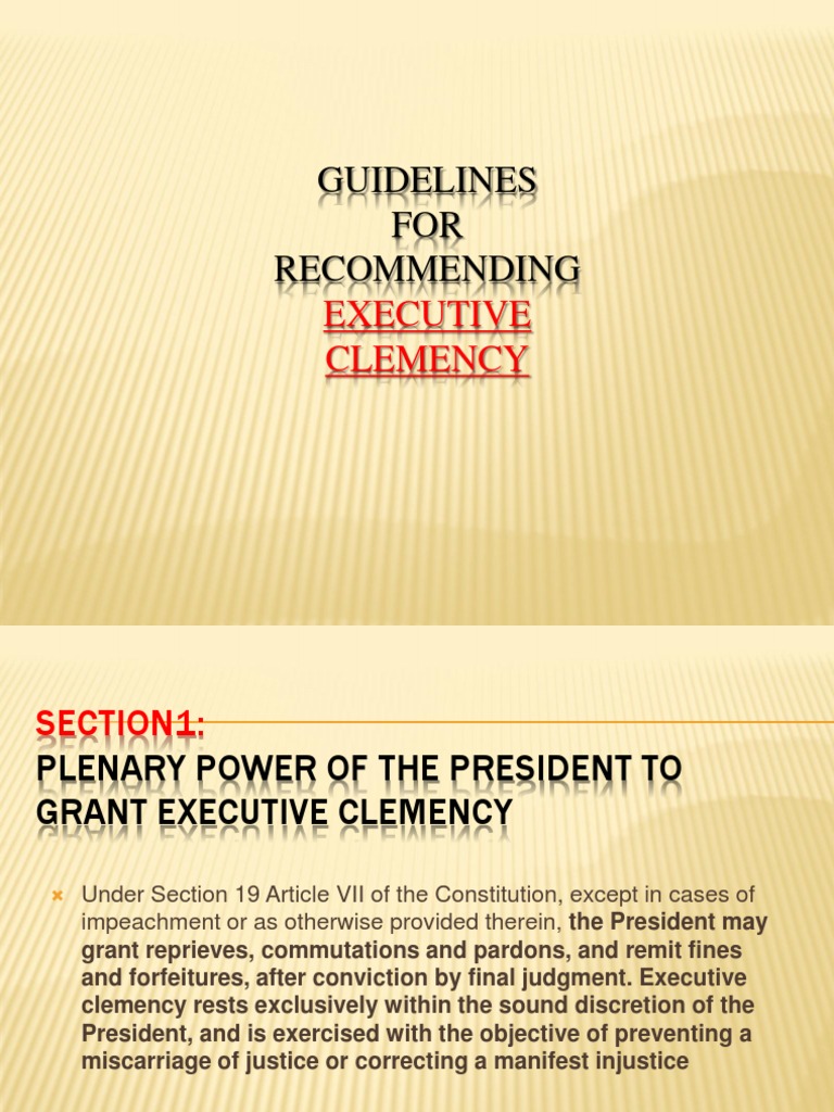 Guidelines For Executive Clemency | PDF | Pardon | Criminology