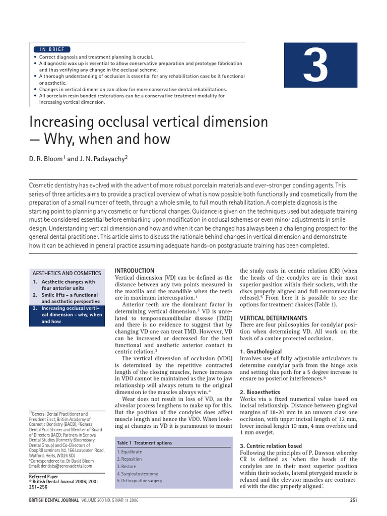 Why-When-How - To Increase Ovd PDF | PDF | Mouth | Dentistry