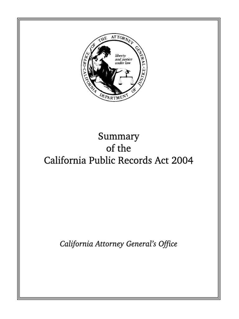 California Public Records Act PDF | Download Free PDF | Privacy | Discovery (Law)