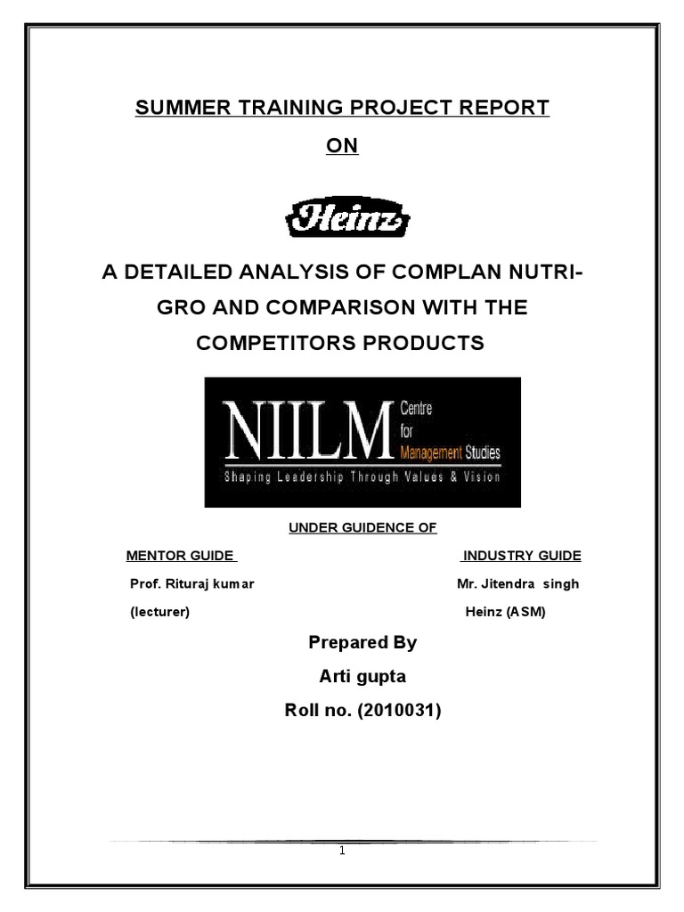 Complan vs Competitors Analysis | PDF | Heinz | Ketchup