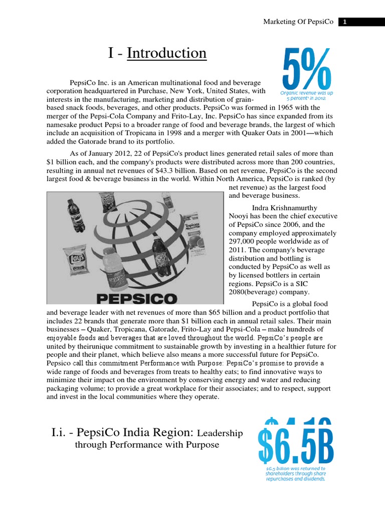 Pepsico | PDF | Pepsi Co | Food And Drink