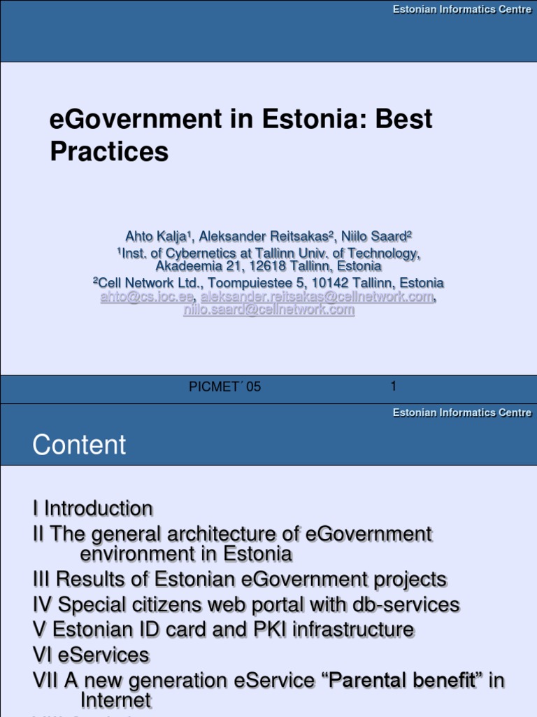eGovernment Best Practices in Estonia | PDF | Identity Document | E ...