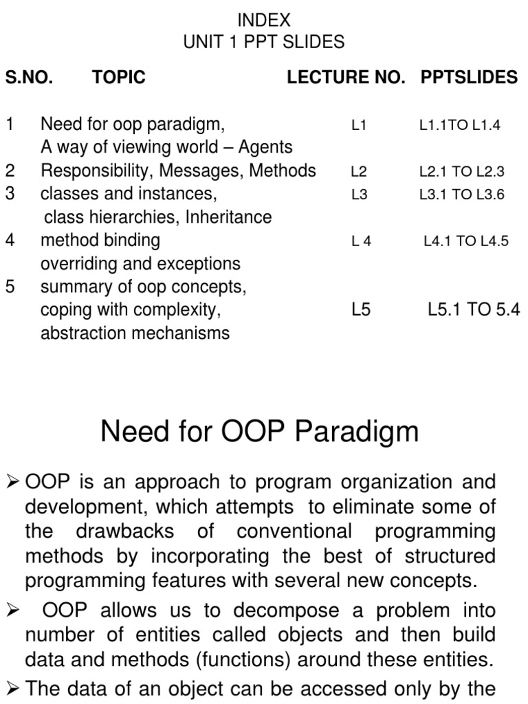 Unit-1 Java | PDF | Inheritance (Object Oriented Programming) | Class ...