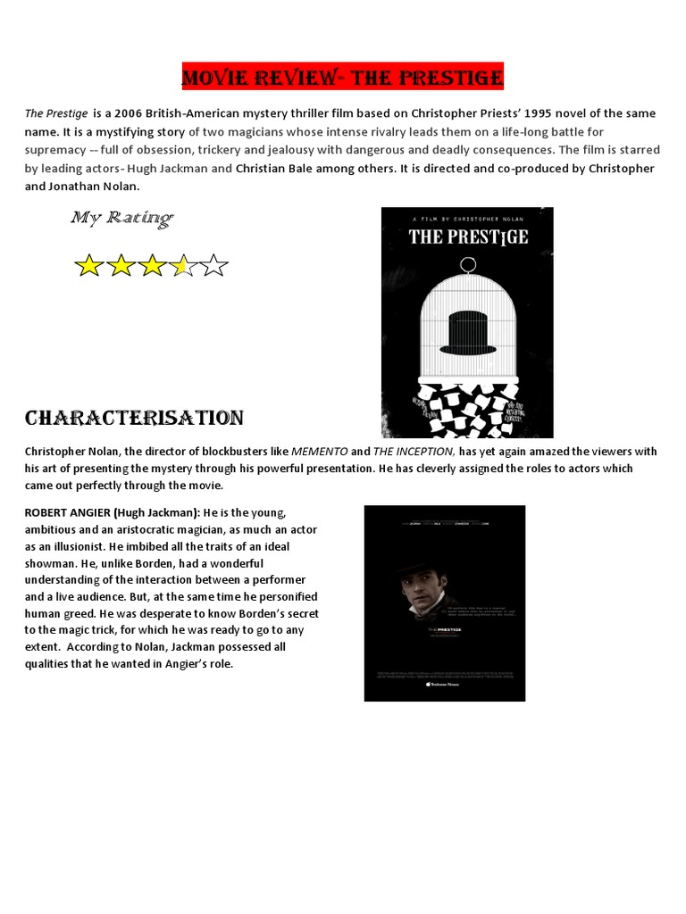 The Prestige: A Riveting Film Review | PDF | Leisure