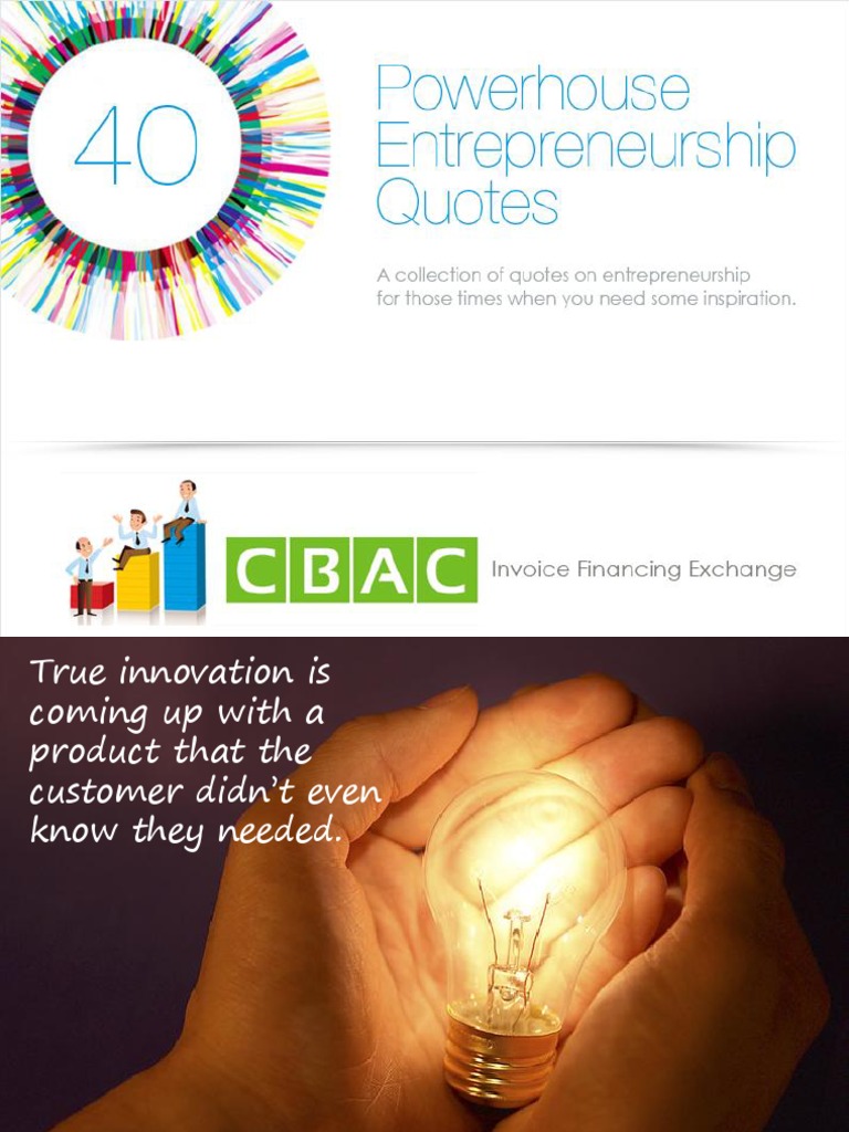 40 Powerhouse Entrepreneurship Quotes | PDF | Startup Company | Small ...