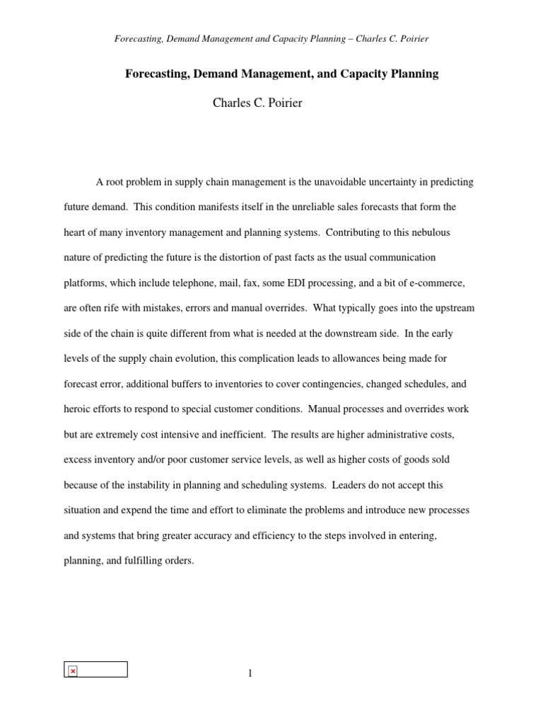Forecasting Demand Management And Capacity Planning Pdf