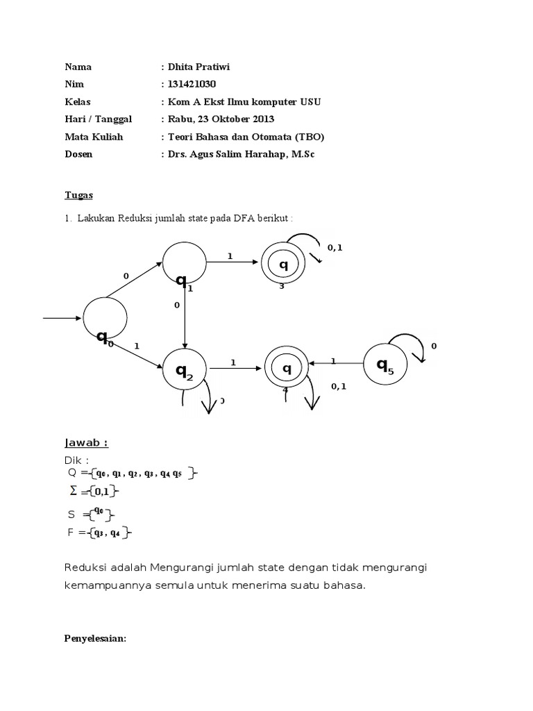 Reduksi Jumlah State Pada DFA | PDF