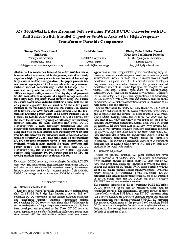 32V-300A60kHz Edge Resonant Soft-Switching PWM DCDC Converter With DC Rail Series Switch ...
