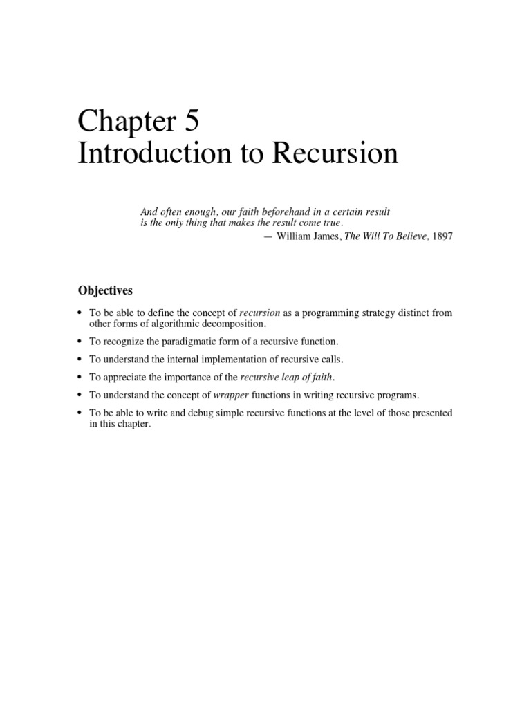 05 Intro To Recursion PDF | PDF | Recursion | Subroutine