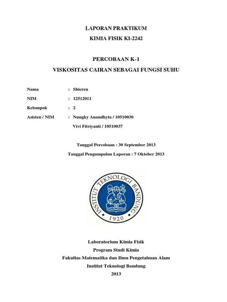 Viskositas Cairan Berdasarkan Suhu | PDF