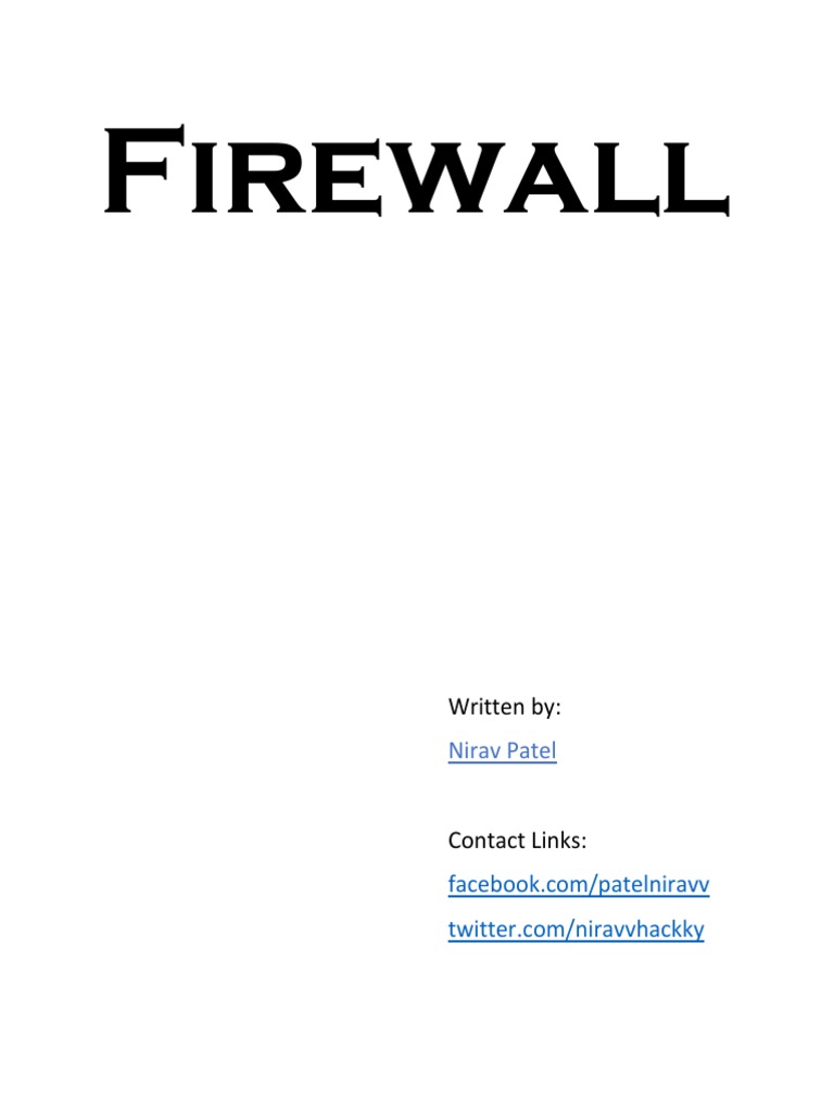 Firewall PDF | PDF | Firewall (Computing) | Communications Protocols
