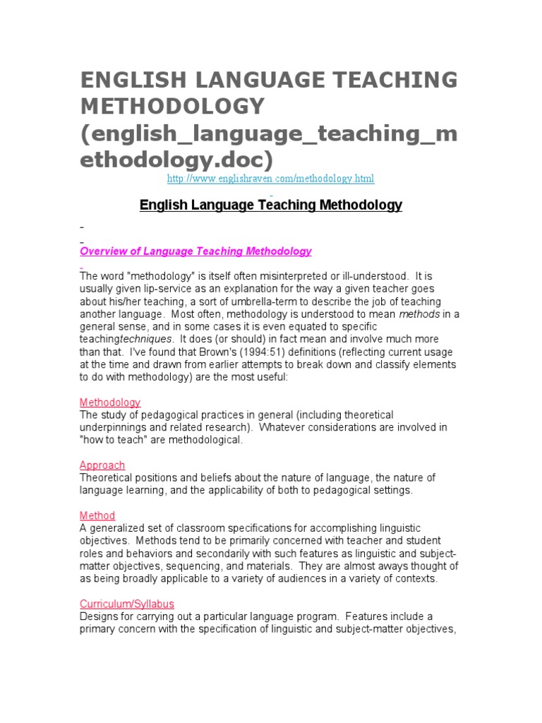 english language teaching methodology.doc | Language Education ...