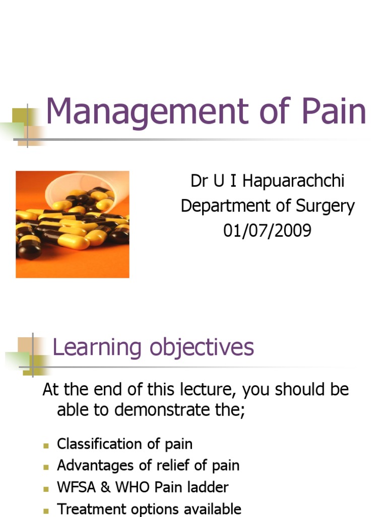 Management of Pain | PDF | Analgesic | Pain