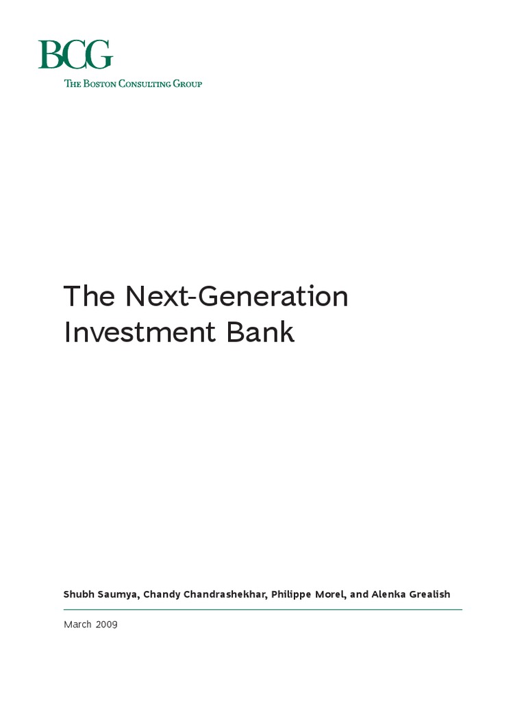 The Next-Generation Investment Bank - The Boston Consulting Group PDF ...