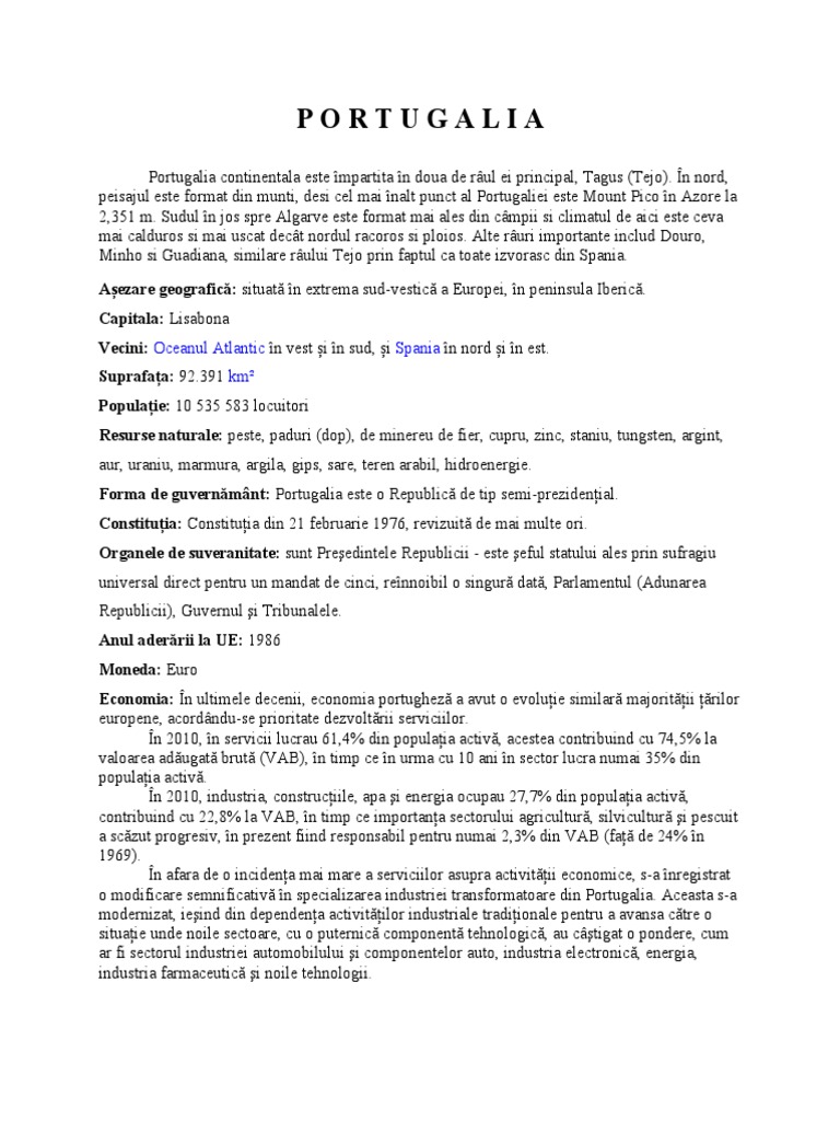 Portugalia Fisa de Tara | PDF