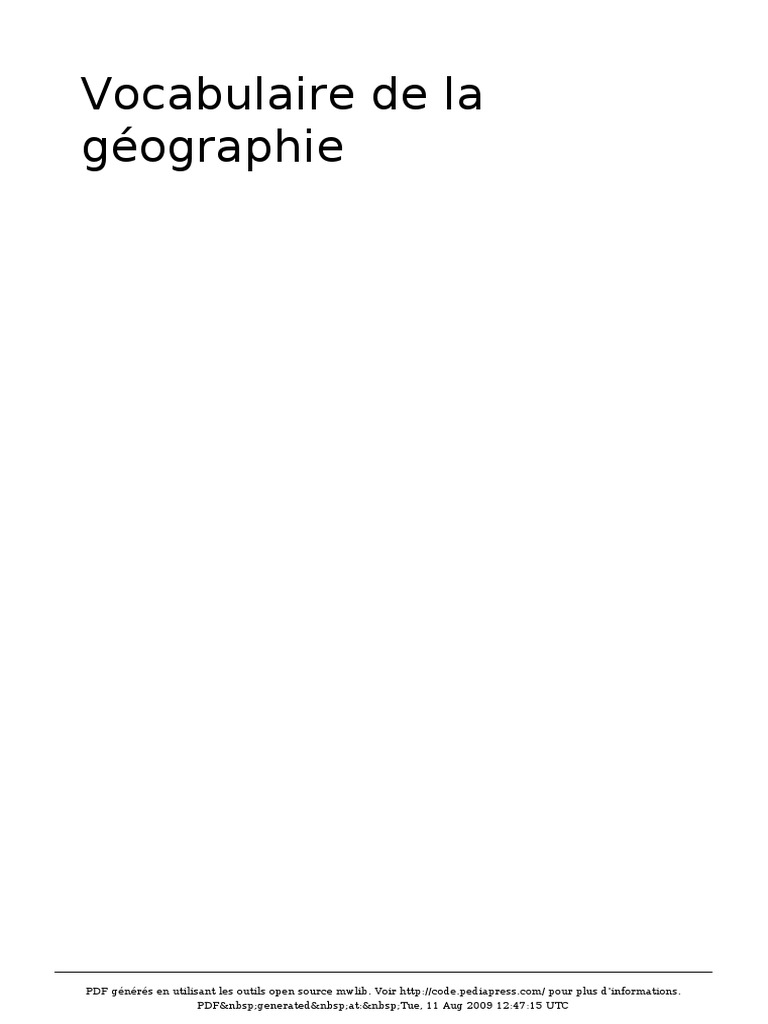 Vocabulaire de La Geographie PDF | PDF | Densité de population | Science