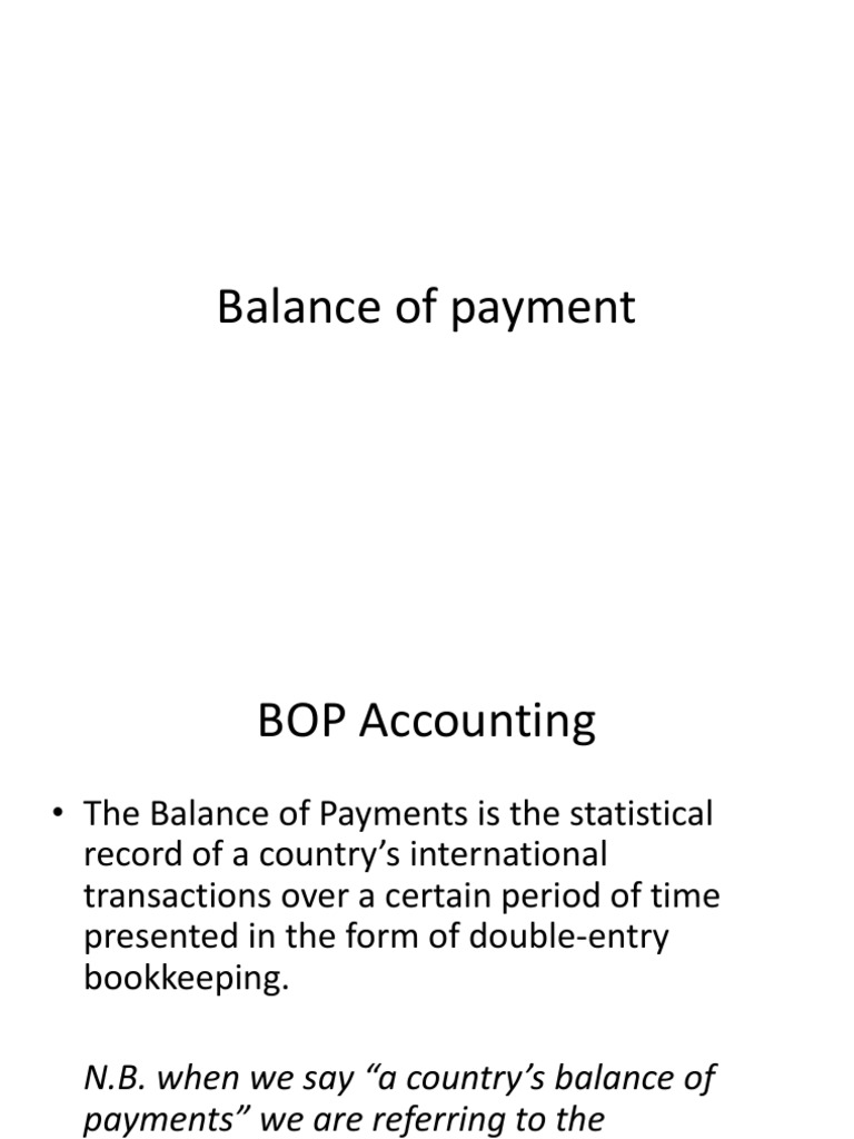 Balance of Payment Concepts | PDF | Economic Equilibrium | Balance Of ...