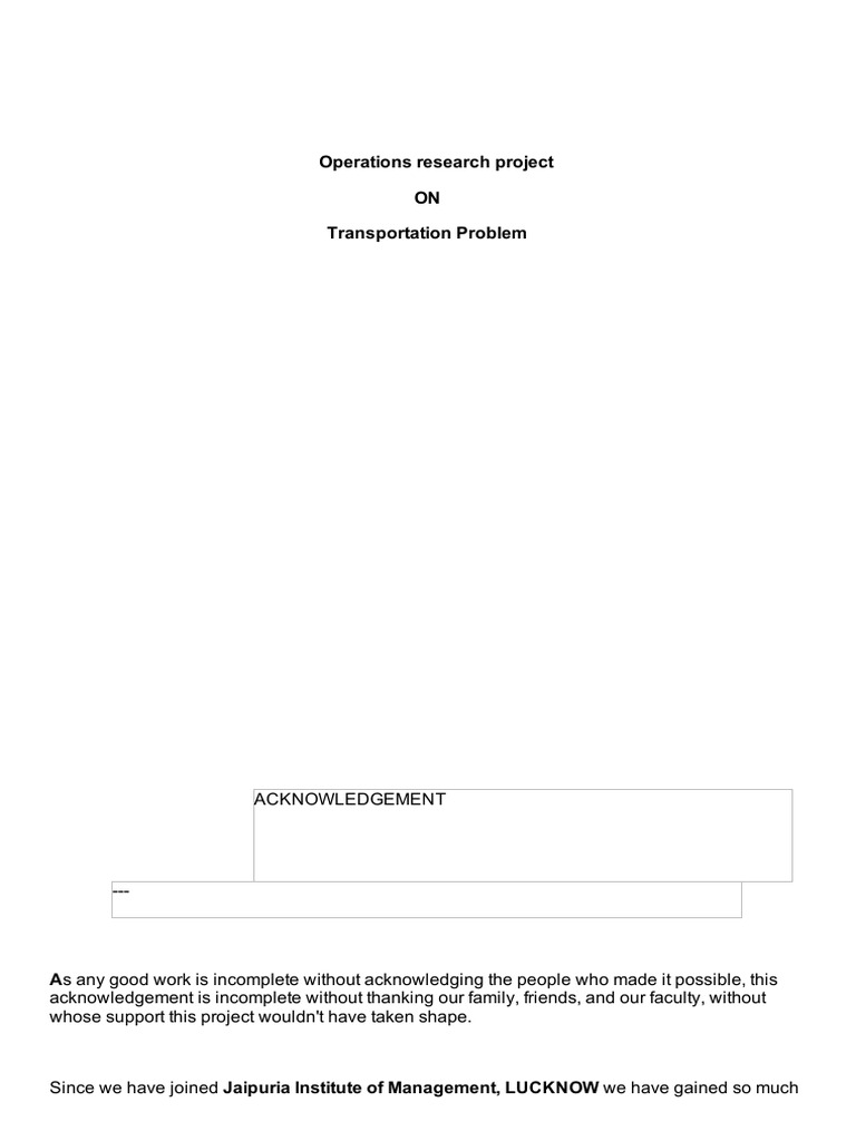 Operations Research Project | PDF | Linear Programming | Mathematical Optimization